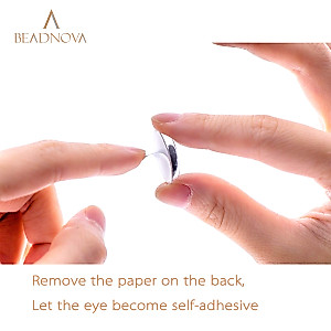 BEADNOVA Black Wiggle Googly Eyes Wobbly Eyes with Self Adhesive Sticker for DIY Craft Scrapbooking (20mm, 200pcs)