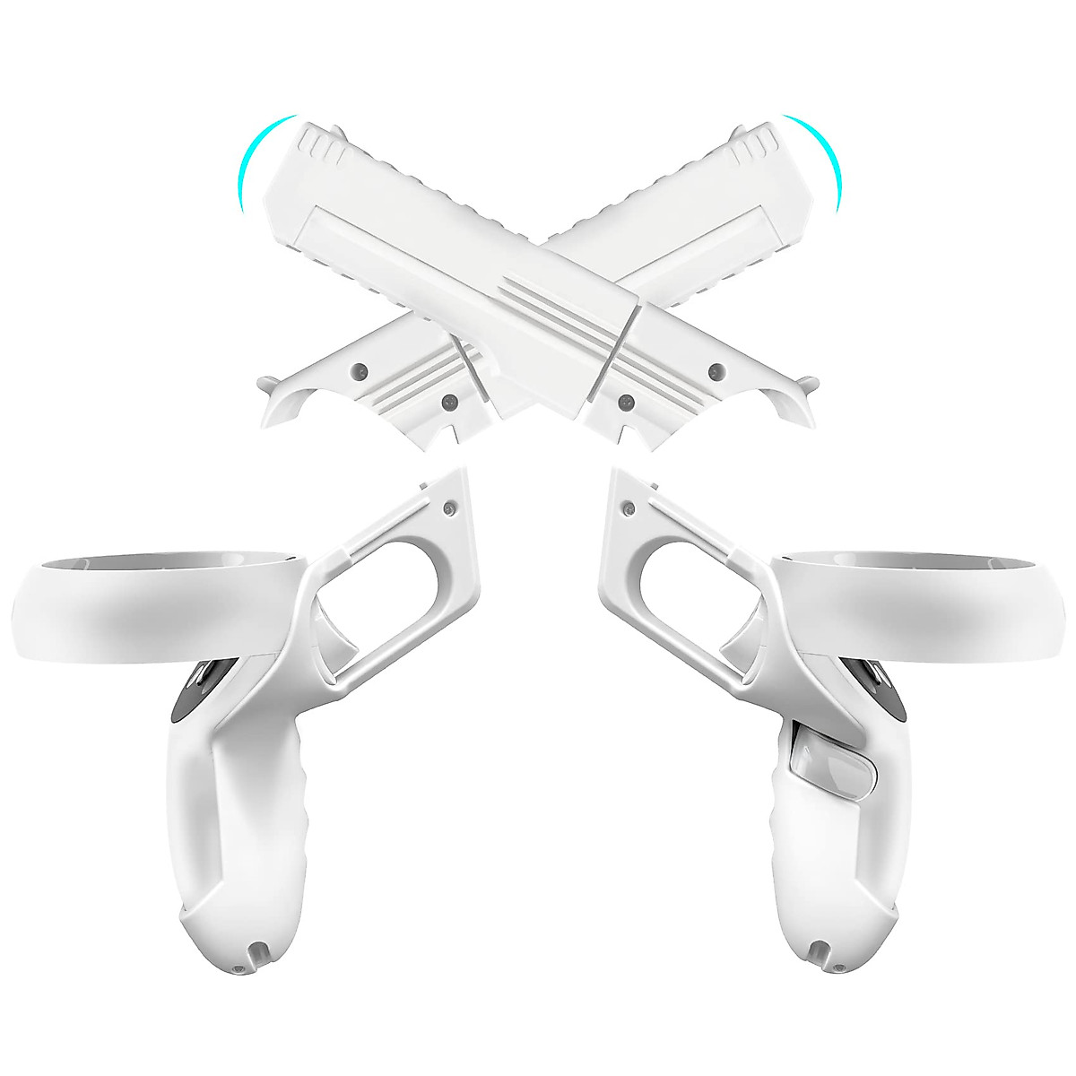 Esimen Grips Accessories for Oculus Quest 2 Grip Stock Controller Protective Shell Enhanced Gaming Experience, Arizona Sunshine Robo Recall PavlovOnward Game Accessorie (White)