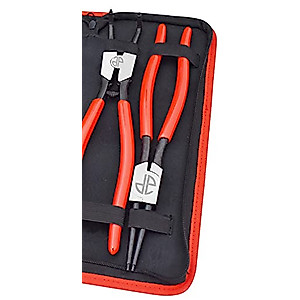 Astro Pneumatic Tool 94222 13" 4pc Large Internal/External Snap Ring Pliers , Black