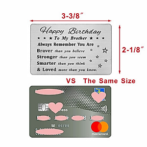 DEGASKEN Brother Birthday Cards Gifts - You Are Loved More Than You Know - Personalized Steel Engraved Wallet Card