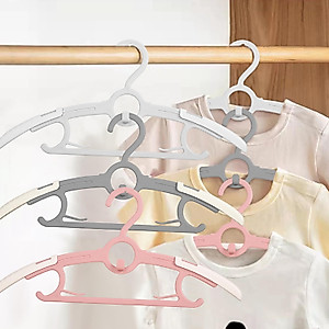 Stormix 30 Pack Extendable Baby Hangers, 11"-14.5" Adjustable Plastic Closet Infant Hangers for Nursery, Stackable & Space-Saving Pant Hanger for Newborn Girl Boy Toddler Kids Child White