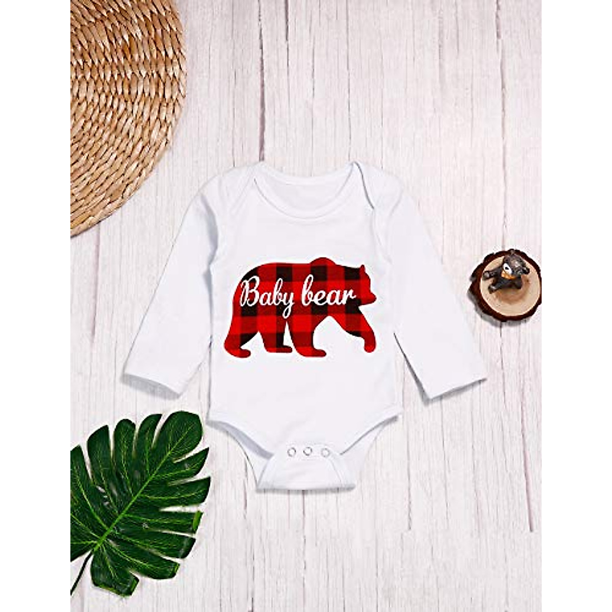 HKALL Newborn Infant Baby Boy Girls Clothes Fall Outfits Baby Bear Romper Long Pants Hat 3PCS Christmas Bodysuit Set