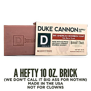 Duke Cannon Cannon Supply Co. Big American Bourbon Soap, 10oz - Superior Grade Men's Soap with Oak Barrel Scent, Made With Buffalo Trace