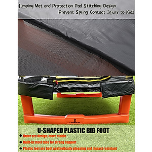 USPOINT 6.5ft Climb Slide Swing 7-in-1 Mini Rectangular Trampoline for Kids | Birthday Gift for Girls and Boys, Indoor Outdoor Toddler's Trampoline with Safety Net Enclosure, Padding, Zipper