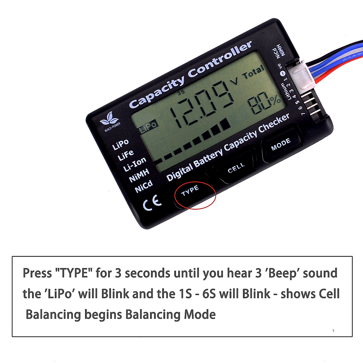 FPVking RC CellMeter-7 Digital Battery Capacity Checker Controller Tester for LiPo LiFe Li-ion NiMH Nicd