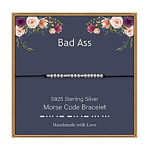 IEFWEEL Morse Code Bracelets for Women, S925 Sterling Silver Inspirational Morse Code Bracelets Friendship Gifts for Women Jewelry Gifts for Friends Female Friend Gifts for Her Friendship Bracelets