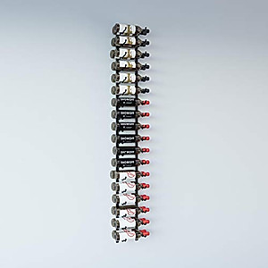 VintageView Wall Series (6 Ft) - 36 Bottle Wall Mounted Wine Bottle Rack Kit (Satin Black) Stylish Modern Wine Storage with Label Forward Design