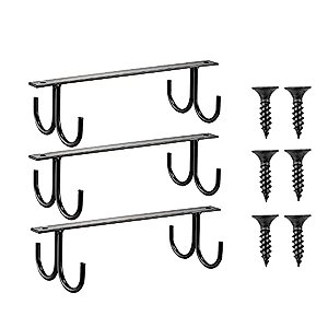 TRUSBER Mug Holder Under Shelf Coffee Cups Organizer Under Cabinet 3 Pack Cups Mugs Rack with Hooks 12 Hanging Hooks for Mugs,Coffee Glass Cups