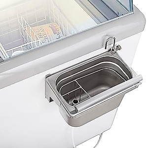 Maxx Cold MXDC-12 Commercial Ice Cream Dipping Cabinet Freezer with Curved Glass, Holds up to Twenty Two (22) Flavor Tubs, 70-Inch, White