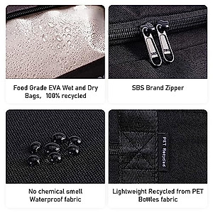 ECOHUB Small Gym Bag Travel Duffle Bag with Wet Pocket & Shoes Bag Waterproof Personal Item Bag Weekender Bag for Men and Women Overnight Shoulder Bag with Laptop Compartment (Black)