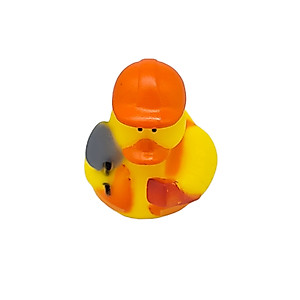 Cool Rubber Ducks (2") Standard Size. (12 Pack) Cute Duck Bath Tub Pool Toys. (Construction Rubber Ducks)