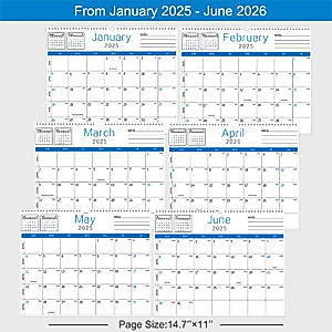 BHR Desk Calendar 2023-2024,Monthly Desk Calendar from January 2023-June 2024,10"×8" Standing Flip Desktop Calendar with Strong Twin-Wire Binding,Thick Paper and Writing Blocks for New Year and Christmas Gifts