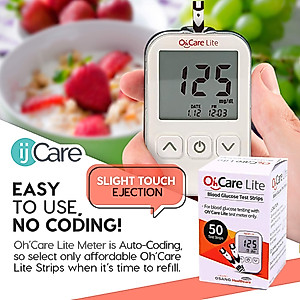 Oh’Care Lite Blood Sugar Testing Monitor – 150 Glucose Test Strips, 200 Lancets, and 1 Control Solution for for Blood Testing – Accurate and Affordable Diabetic Supplies
