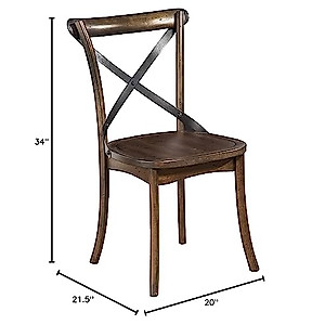 Alpine Furniture Arendal Set of 2 Side Chairs in Burnished Dark Oak (Brown)