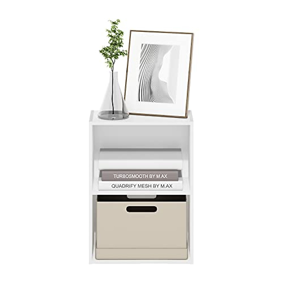 Furinno Luder Bookcase / Book / Storage, 2-Tier, White