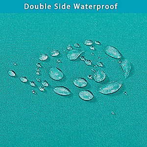 idee-home Patio Cushion Covers Replacement, Outdoor Cushion Slipcovers, Waterproof Chair Seat Cover for Sofa Couch Furniture Outside Zipper Design, 6 Set 22 Inchx 24 Inch Peacock Blue