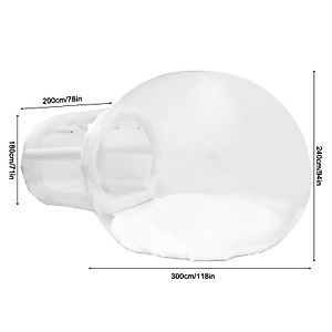 Inflatable Bubble House Bubble Tent with 350w Air Blower, PVC Commercial Outdoor Transparent Room Bubble Tent for Camping, Parties, Garden Picnic(118" Diameter, 78" Tunnel)