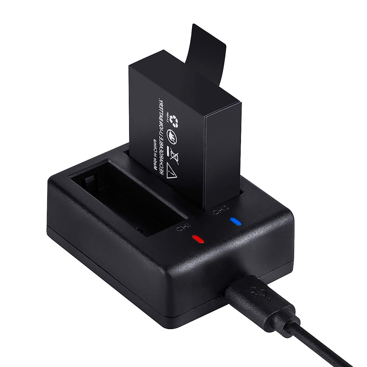 CAMWORLD Action Camera Battery, 2 x 1050 Rechargeable Sport Camera Batteries Dual Charger Compatible with Action Camera ACT74A/X20C/X35