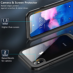 Eonfine for iPhone X Case,for iPhone Xs Case, Built-in Screen Protector Full Body Protection Heavy Duty Shockproof Rugged Cover Skin for iPhone X/Xs 5.8inch (Black/Clear)