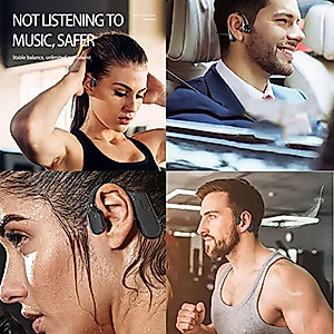 MONKPEAR Bone Conduction Headphones - Waterproof Bluetooth Wireless Headset, 2023 Upgraded Open-Ear Wireless Bluetooth Sport Headphones, Waterproof Headset for Running Workouts Cycling (Blue)