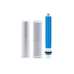 Compatible with HYDRO LOGIC STEALTH RO100 COMPATIBLE THREE FILTER PACK-100 GPD RO MEMBRANE CARBON & SEDIMENT FILTER by CFS