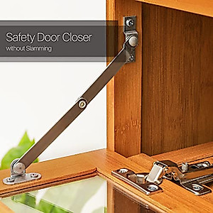 MoNiBloom Shoe Cabinet with Acrylic Doors 5 Tier Bamboo Free Standing Narrow Shoes Rack for Space Saving Entryway Hallway Living Room Bedroom, Brown