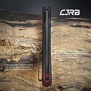 CJRB Tactical Knife, Small Folding Pocket Knife with AR-RPM9 Steel Blade and G10 Handle for Men Outdoor, Survival, Hunting, Camping Gobi(J1906B) Black