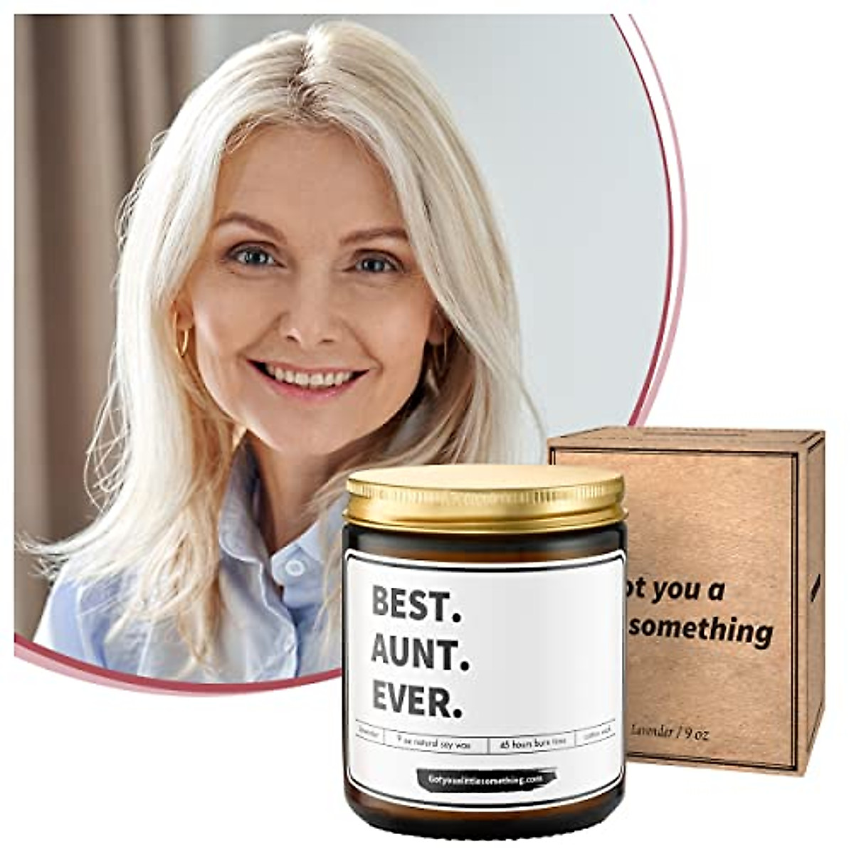 Best Aunt Ever - Natural Soy Candle ; Aunt Gifts from Nephew or Niece, BAE Best Aunt Ever Candle, Favorite Aunt's Birthday, Cool Aunt Mother's Day Gift, Auntie Present Idea