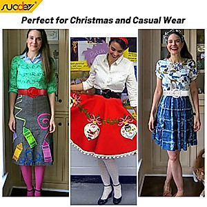 SUOSDEY Women Wide Patent Cinch Leather Belt, Fashion Vintage Costume Waist Belt for Dresses,red belt