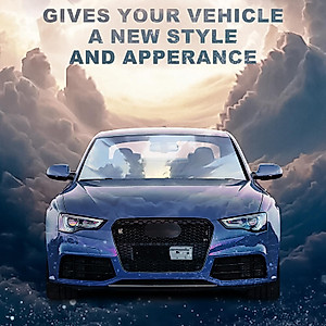 TOPAZ Front Mesh RS5 Style Bumper Hood Hex Grille Black Compatible with 2008-2012 Audi A5/S5 B8 8T