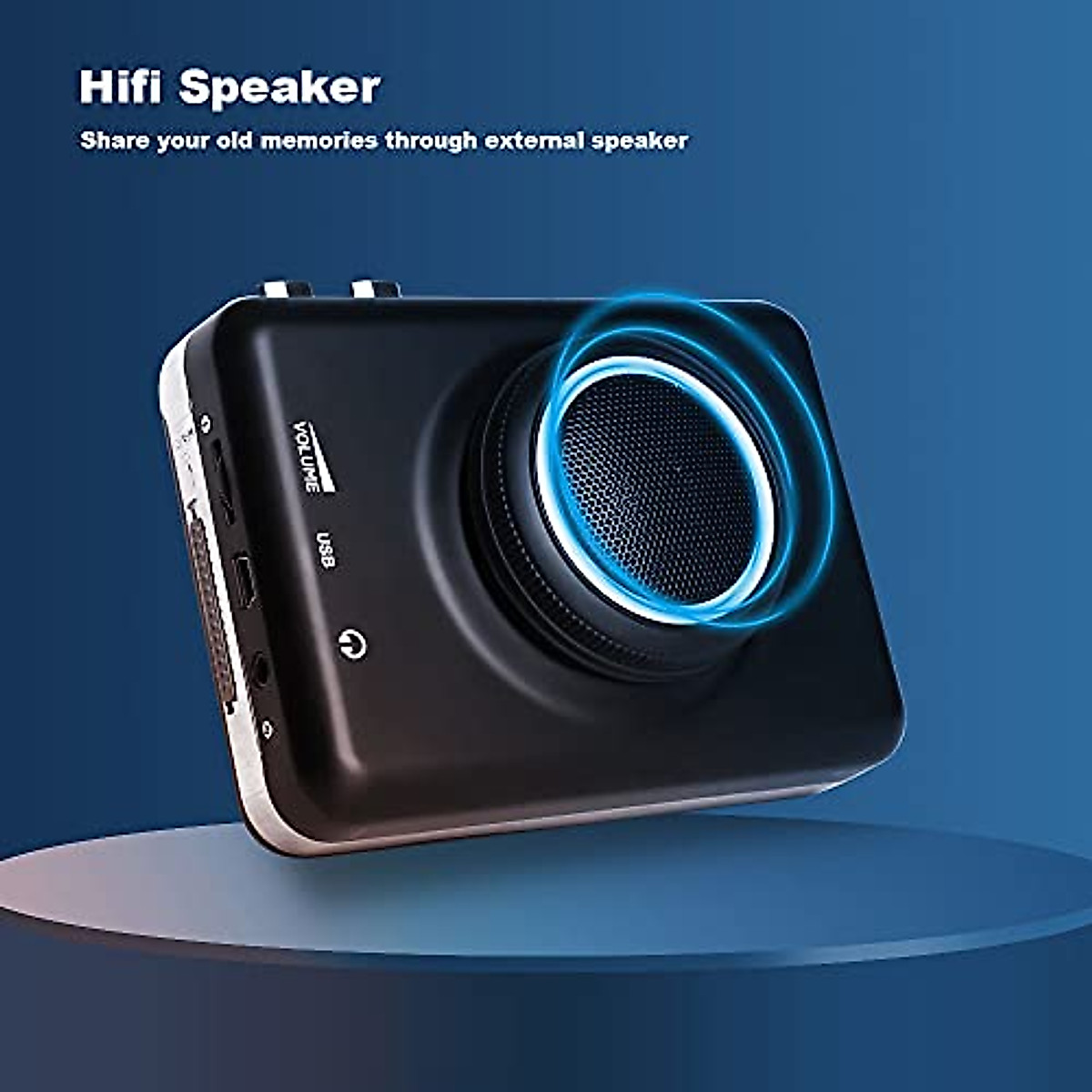 Updated Cassette Player with Speaker-Portable Cassette Tape to MP3 Converter- Convert Tapes to Digital Format via USB, Compatible with Mac Laptops & Personal Computers