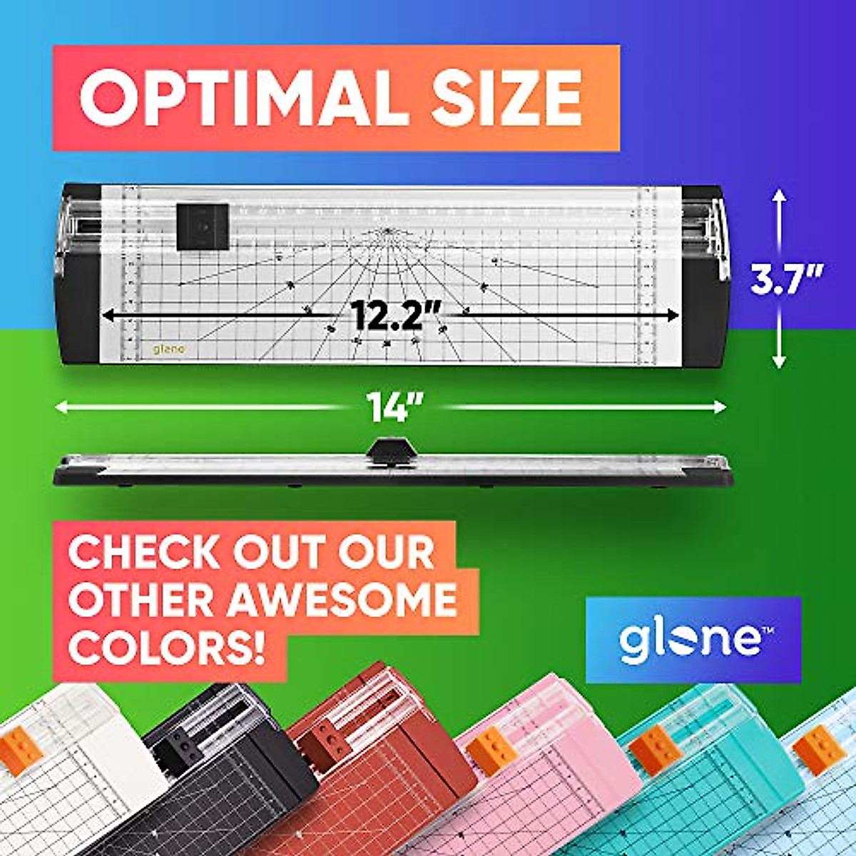 Glone 12 inch Paper Trimmer, A4 Size Paper Cutter with Automatic Security Safeguard for Coupon, Craft Paper and Photos (Black-Silver)