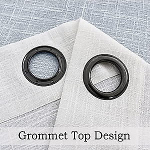 Central Park Ombre Window Curtain Panel Linen Gradient Print on Rayon Blend Fabric Drapery Treatments for Living Room/Bedroom, Cream White to Indigo Blue, 40" x 63", Set of 2