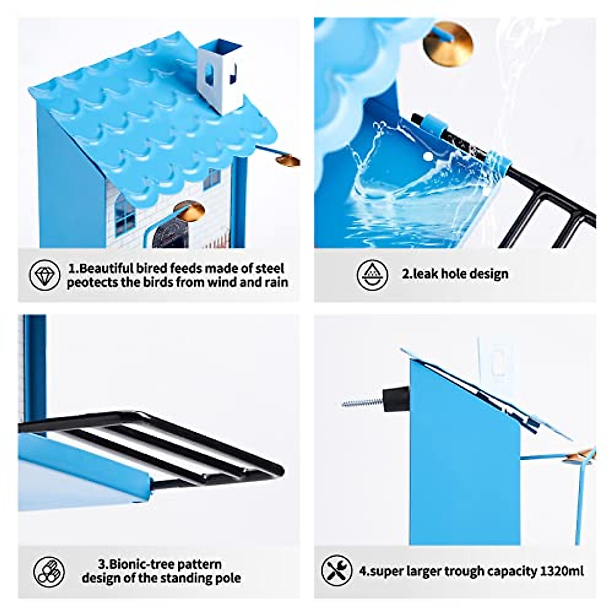 Smart Bird Feeder with Camera,Bird Feeder Camera Auto Capture Birds and Notify,1080P HD Bird Feeder Camera,Free 32G SD Card, Ideal Gift for Father's Day