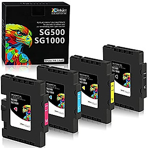 Xcinkjet New Sublimation Ink Cartridge Compatible with Sawgrass Virtuoso SG500 SG1000 Printers(1 Black, 1 Cyan, 1 Magenta, 1 Yellow, 4-Pack)