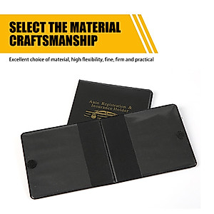 GKmow 2 PCS Car Registration Insurance Card Holder, Document Holder, PU Leather Case for ID, Driver's License, Key Contact Information Cards, Vehicle Paperwork Organizer (Black & Yellow)