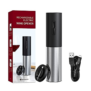 Electric Wine Opener - Automatic Electric Wine Bottle, Rechargeable Corkscrew Opener with Foil Cutter, Wine Bottle Openers, Cordless Wine Opener for Home Kitchen Party Bar Wedding