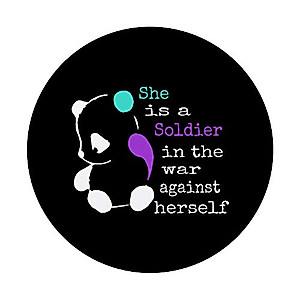 She is a Soldier Semicolon Gift Suicide Prevention Awareness PopSockets PopGrip: Swappable Grip for Phones & Tablets