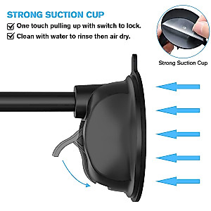 Leaflai 360 Rotatable Windshield Car Phone Holder, Compatible with iPhone 14, Samsung S21, LG G7, Sony Xperia, OnePlus 9 Pro/ 9R/ 8T