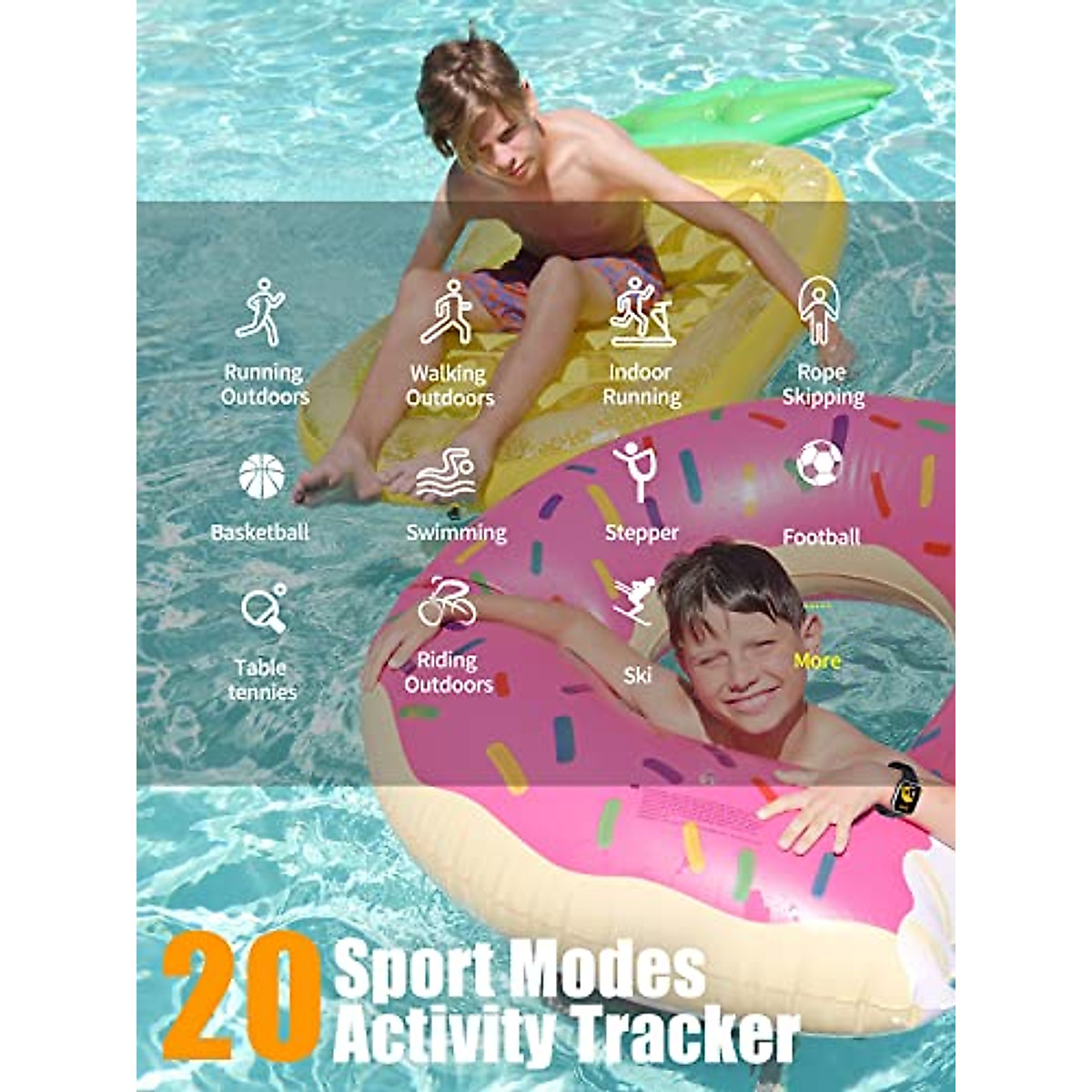 MgaoLo Kids Smart Watch for Boys Girls,Games Fitness Tracker with HR Sleep Monitor,Sport Activity Tracker with Pedometer Steps for Fitbit Calories Counter,DIY Watch Face Touchscreen (Green)