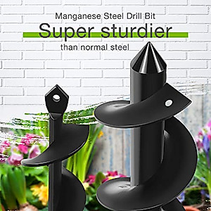 WORKPRO 2-Piece Auger Drill Bit, 1.6"x 9" and 3"x12" Garden Auger Spiral Drill Bit for 3/8" Hex Drive Drill, Hole Digger