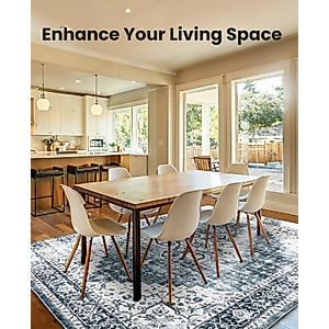 AMADA HOMEFURNISHING 5x7 Washable Area Rug, Low-Profile Living Room Rug with Non-Slip Backing & Durable Edge Binding, Area Rugs 5x7, Vintage Rugs for Living Room, Bedroom, Dinning Room