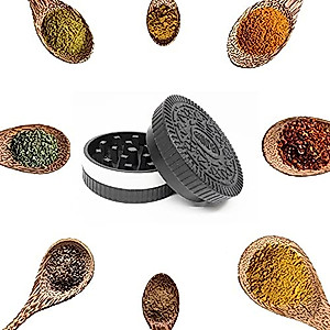 2.2 Inch Herb and Spice Grinder, Pocket Grinder with Biscuit Cookie Shaped Design