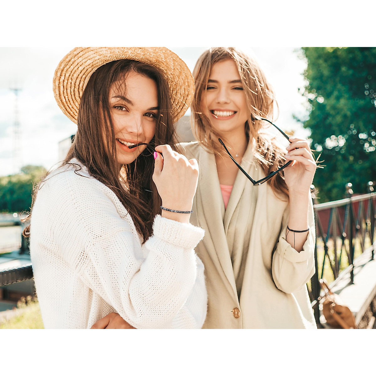 JoycuFF Bracelets for Women Men Inspirational Funny Morse Code Gifts for Daughter Sister Best Friends Unique Handmade Birthday Christmas Wake Up Kick Ass Repeat Jewelry