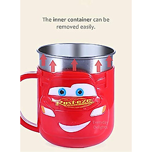Everyday Delights Lightning McQueen Red Stainless Steel Insulated 3D Cup with Lid, 250ml
