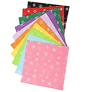 30X30cm Cotton Fabric Christmas Fabric Bundles Sewing Square Fabric Scraps Snowflake Printing Quilting Fabric Squares Christmas Cotton Patchwork for DIY Craft Supplies 20pcs