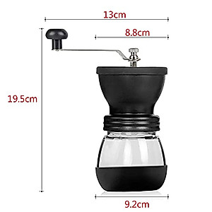 Classic Hand Grinder Coffee Mill, Portable Hand Crank, Adjustable Knob Setting, Long Life, Durable, Household Ultra-Smooth, Spices, Peanuts, Grains and More, Ceramic Coffee Mill