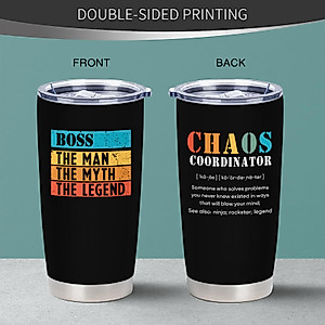 Christmas Boss Gifts for Men, Boss Day Gift for Men Tumbler 20oz, Boss Appreciation Gifts, Boss Birthday Gift for Men, Gifts for Boss Male, Thank You Gift for Boss