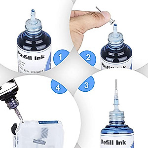 INKPRO 4x100ml Universal Refill Ink for Canon HP Brother Lexmark Dell Printers (4 Colors Set), Cyan