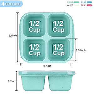 MaMix 4 Pack Snack Containers for Kids，4 Compartment Bento Snack Box，Snack Containers for Adults/Toddlers/, Reusable Lunch Containers Meal Prep Container for School Travel (wheat)